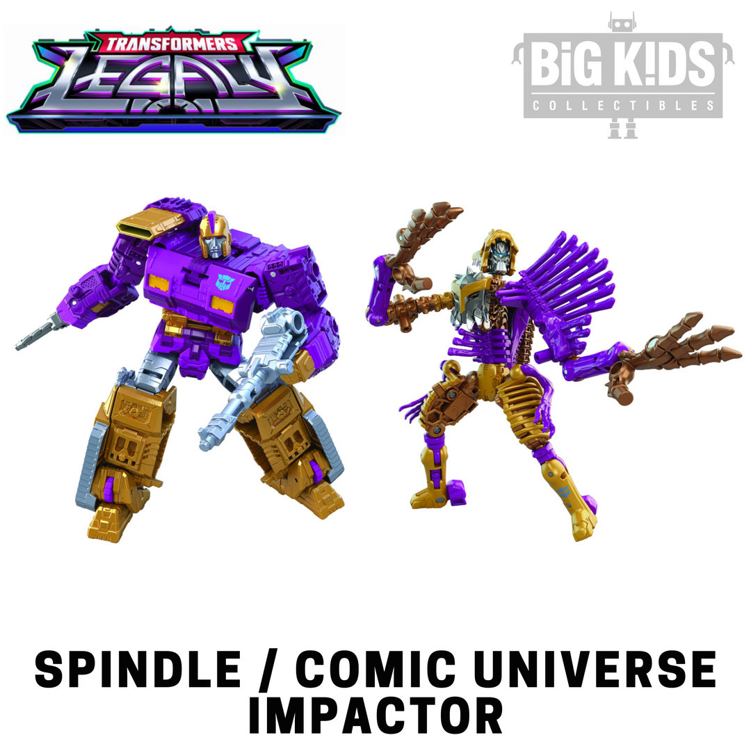 Transformers Generations Legacy SPINDLE and COMIC UNIVERSE IMPACTOR ...